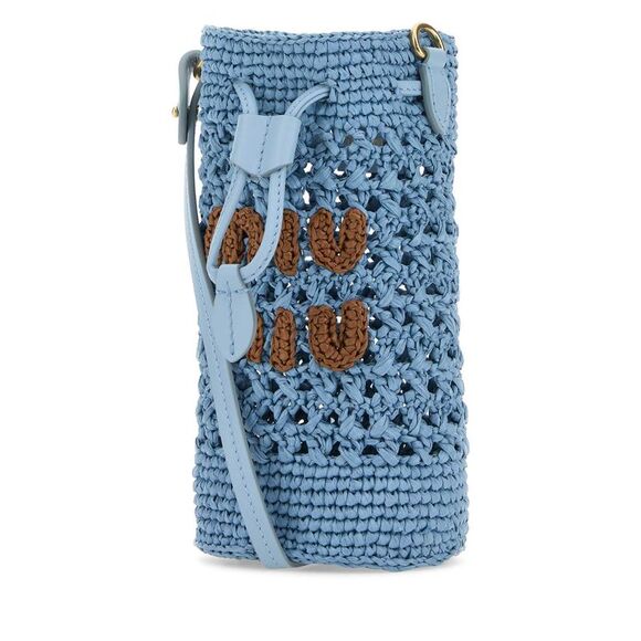 Miu Miu | Bags | Miu Miu Light Blue Crochet Bucket Bag | Poshmark